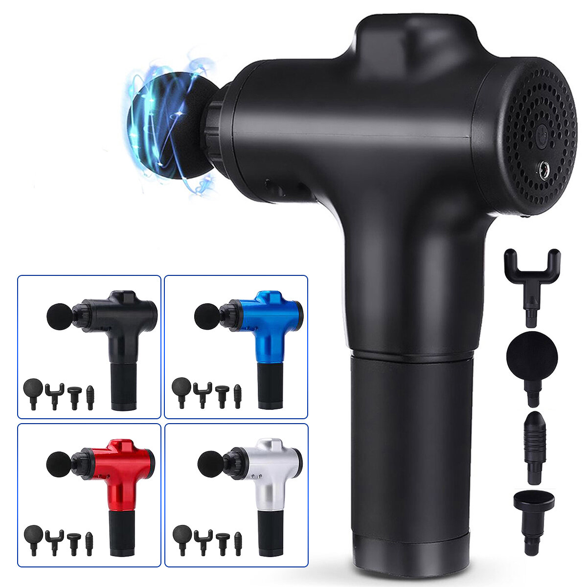 2500mAh Electric Percussion Massage Guns 6 Gears Low Noise Vibration Muscle Body Therapy Device ...