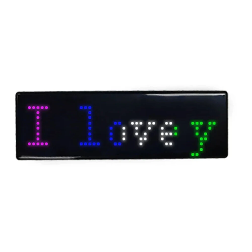 LED Chest Badge Decorative Screen with USB Charging Bluetooth Multi ...